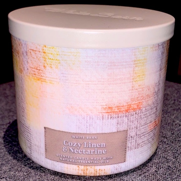 White Barn | Accents | White Barn Cozy Linen Nectarine 3 Wick Candle ...